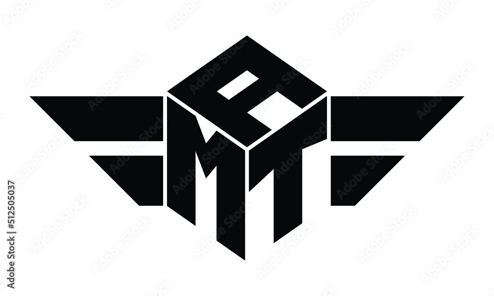 AMT three letter gaming logo in polygon cube shape logo design vector ...