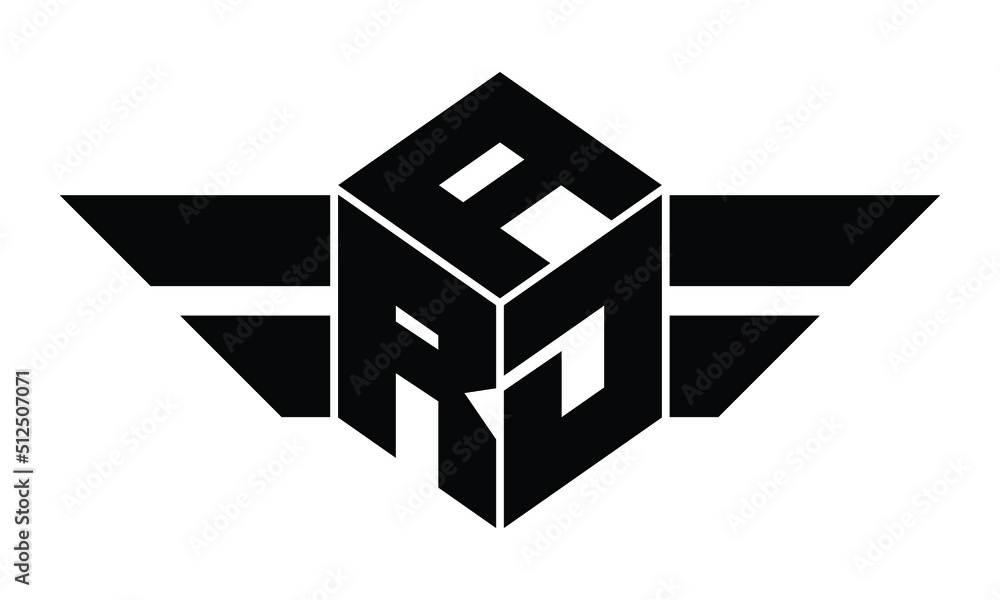 ARD three letter gaming logo in polygon cube shape logo design vector ...