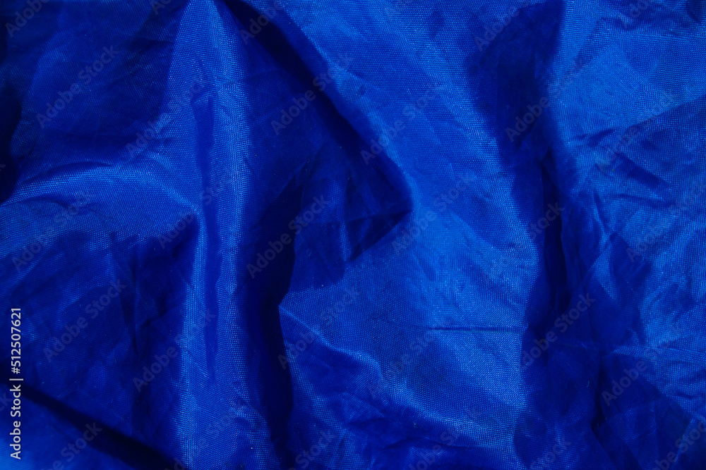 Ultramarine abstract background with copy space. Fabric texture with ...