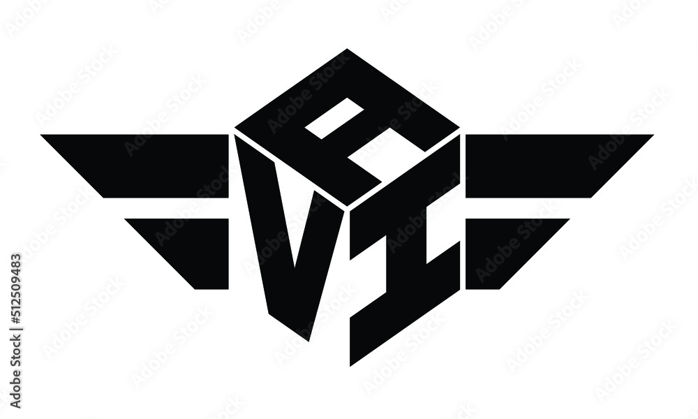 AVI three letter gaming logo in polygon cube shape logo design vector ...