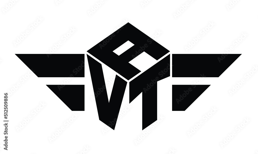AVT three letter gaming logo in polygon cube shape logo design vector ...