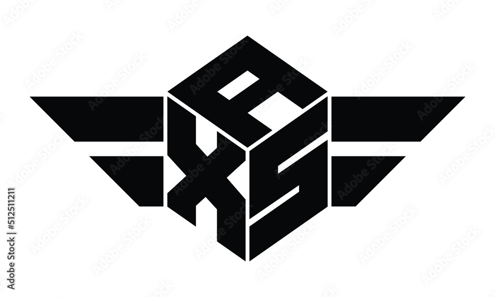 AXS three letter gaming logo in polygon cube shape logo design vector ...