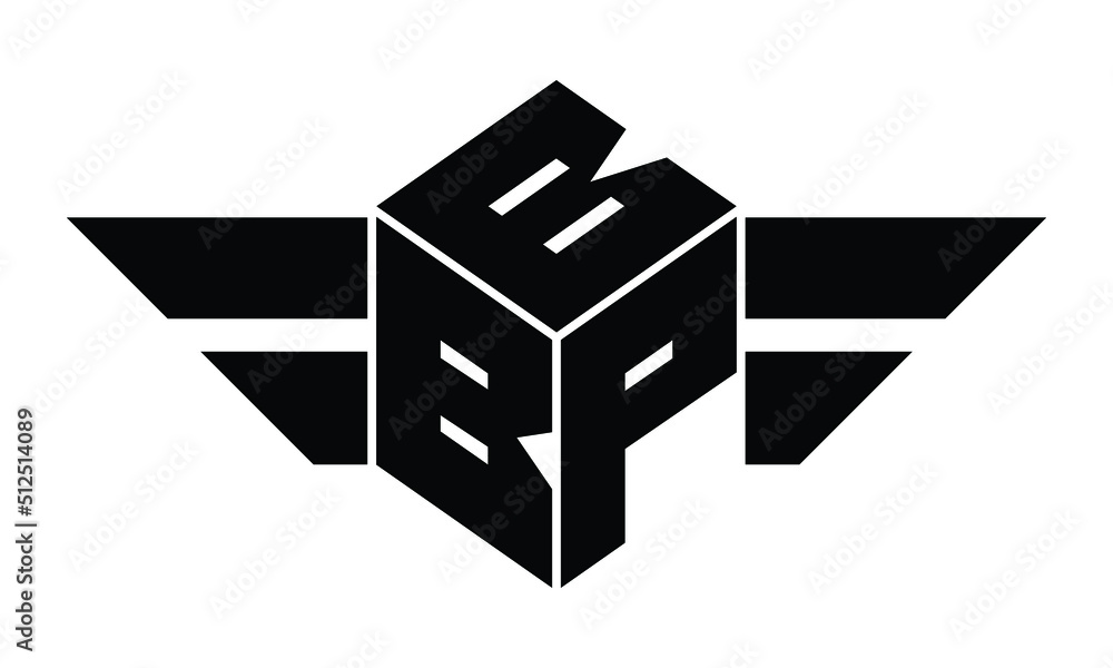 BBP three letter gaming logo in polygon cube shape logo design vector ...