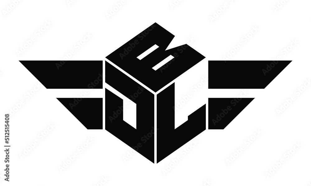 BDL three letter gaming logo in polygon cube shape logo design vector ...