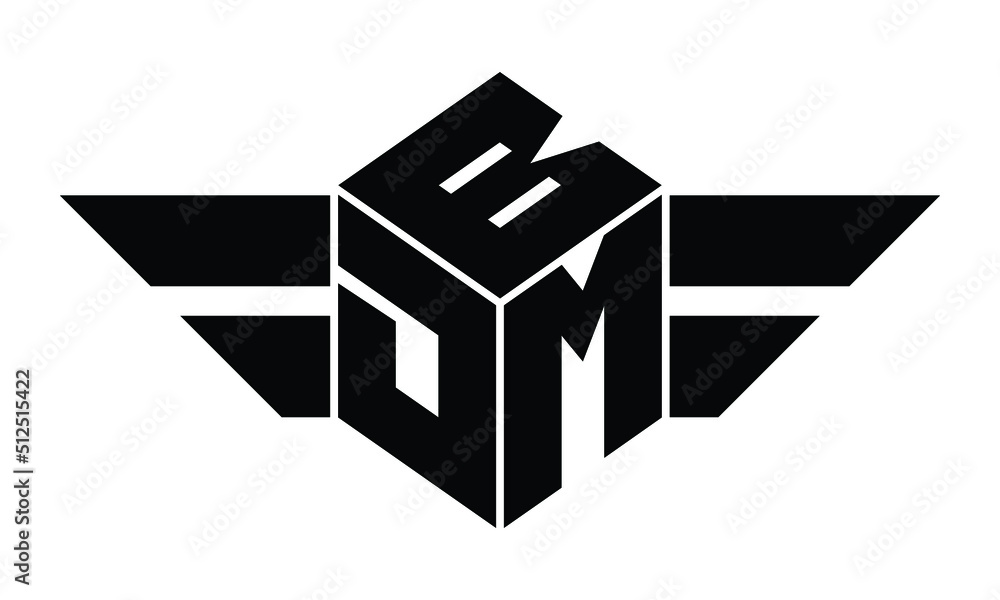 BDM three letter gaming logo in polygon cube shape logo design vector ...