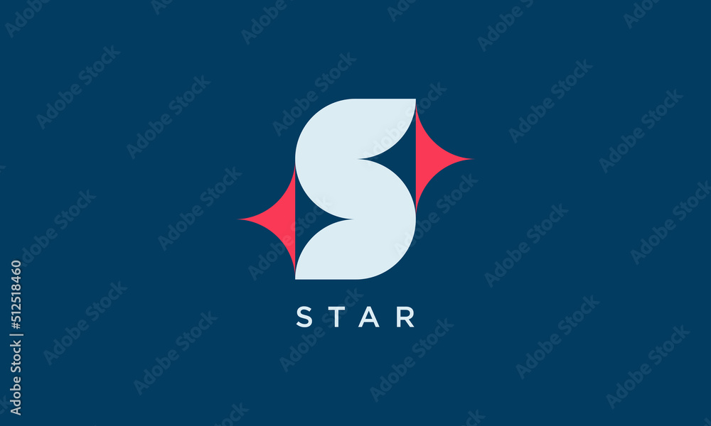 Letter S logo with star design Idea Stock Vector | Adobe Stock