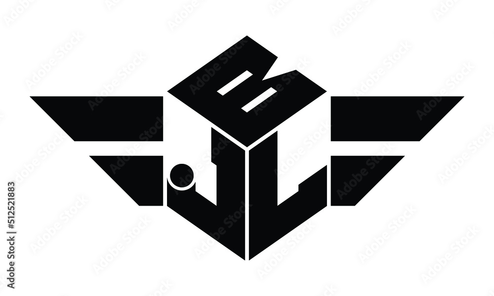 BJL three letter gaming logo in polygon cube shape logo design vector ...