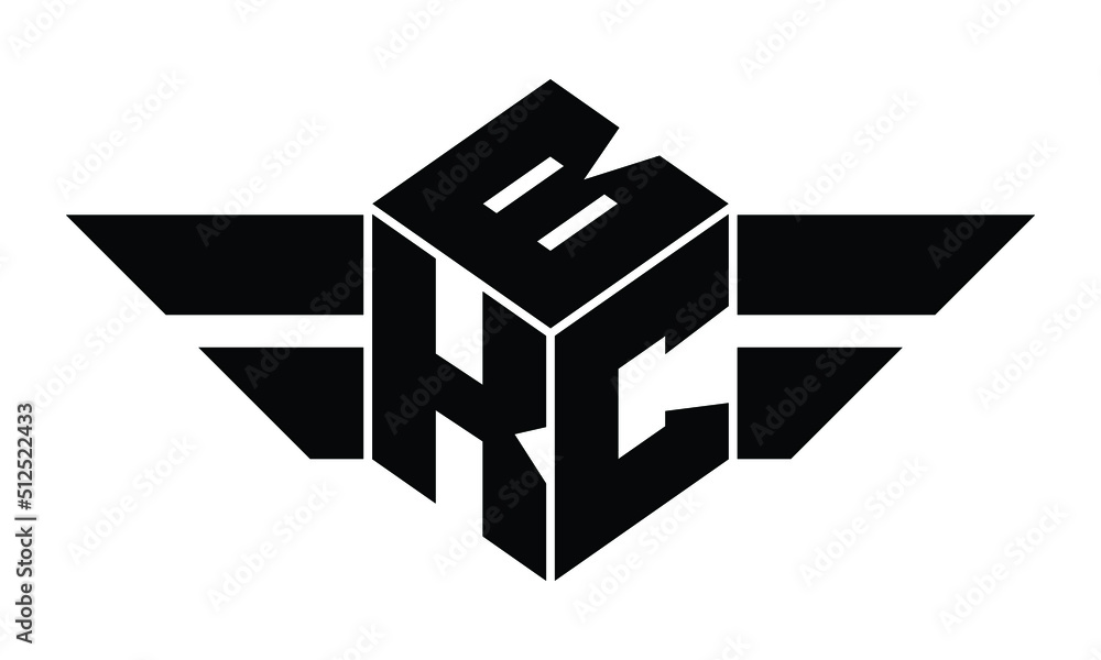 BKC three letter gaming logo in polygon cube shape logo design vector ...