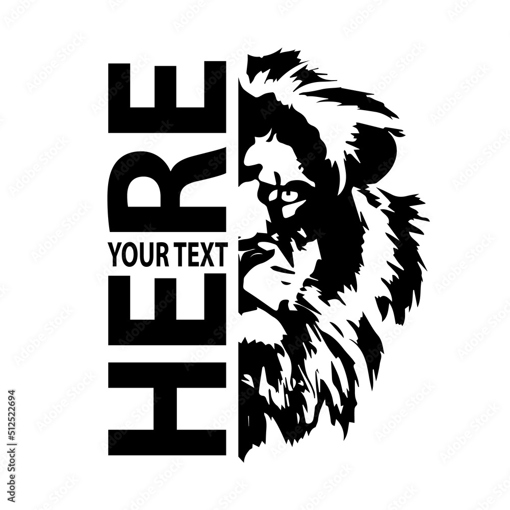 Logo design with a lion and the inscription born to be wild. Modern ...