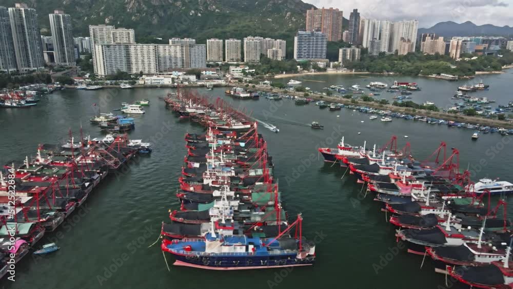 Industrial ship structure port and dock acting as a typhoon shelter in ...