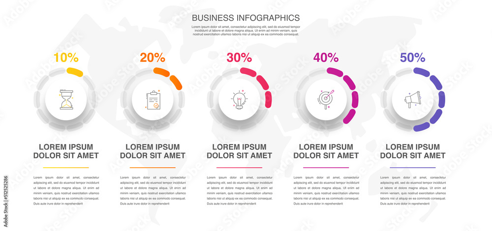 Vector circular infographic design with pie chart. Business ...