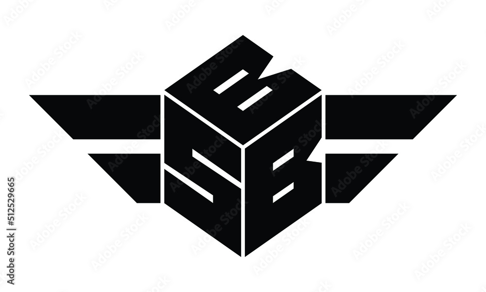 BSB three letter gaming logo in polygon cube shape logo design vector ...