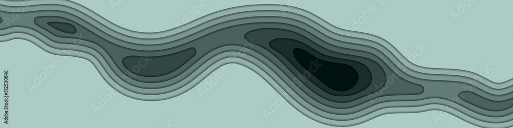 Paper cut topography 3d background. Multi layers origami relief map ...