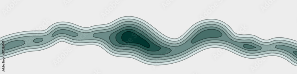 Paper cut topography 3d background. Multi layers origami relief map ...