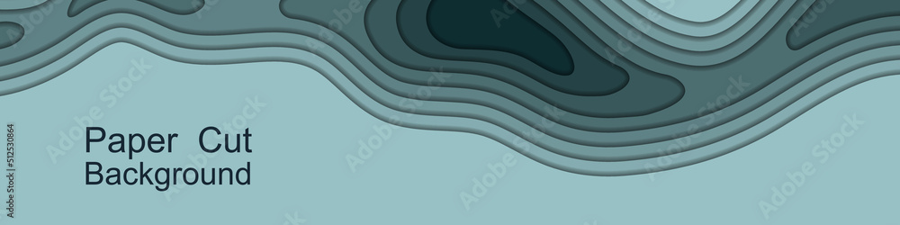 Paper cut topography 3d background. Multi layers origami relief map ...