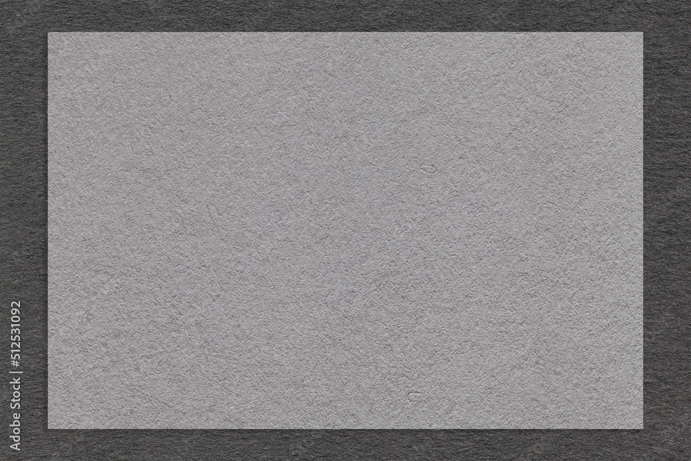 Texture of craft gray color paper background with black border, macro ...