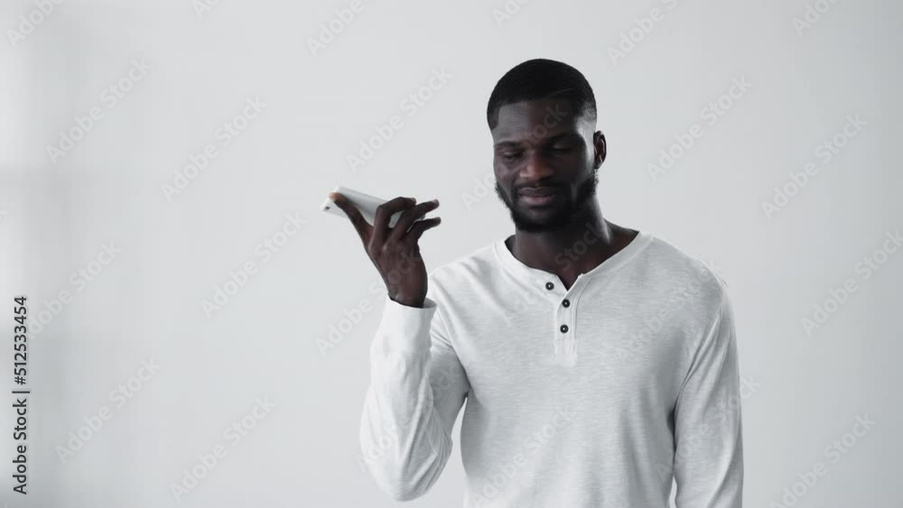 Boring phone call. Annoyed african guy. Boomerang animation. Mobile ...