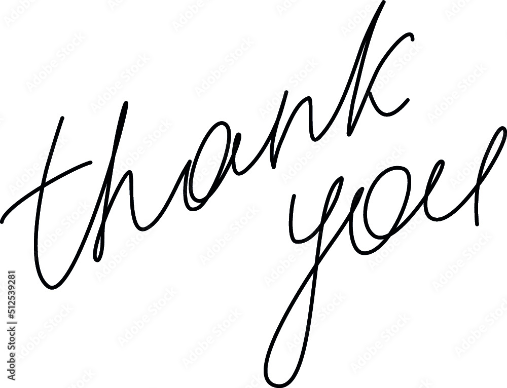 Thank you hand written text. Calligraphy vector illustration. Simple ...