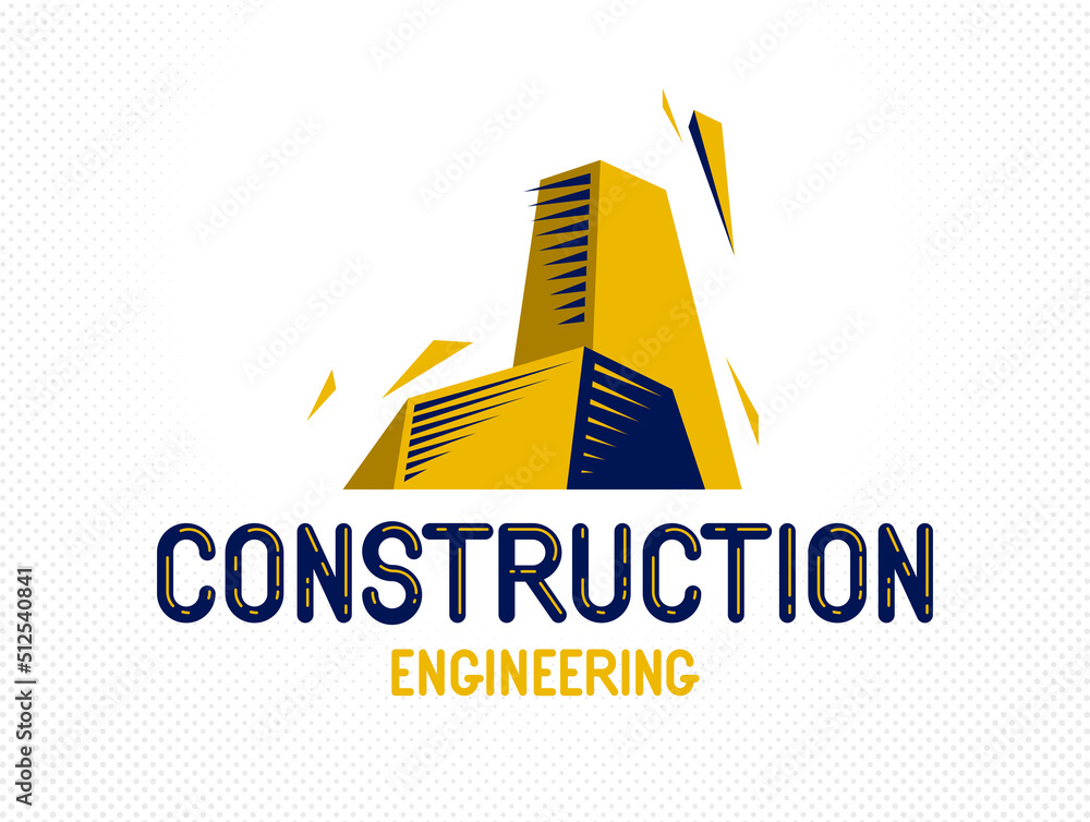 Building construction design element vector logo or icon, real estate ...