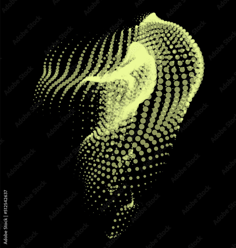 3d dynamic node of big data dots science. Wave infinity sinusoid line ...