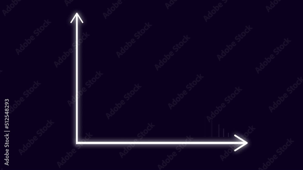 Graph animation with a growing business. Profit graph representation in ...