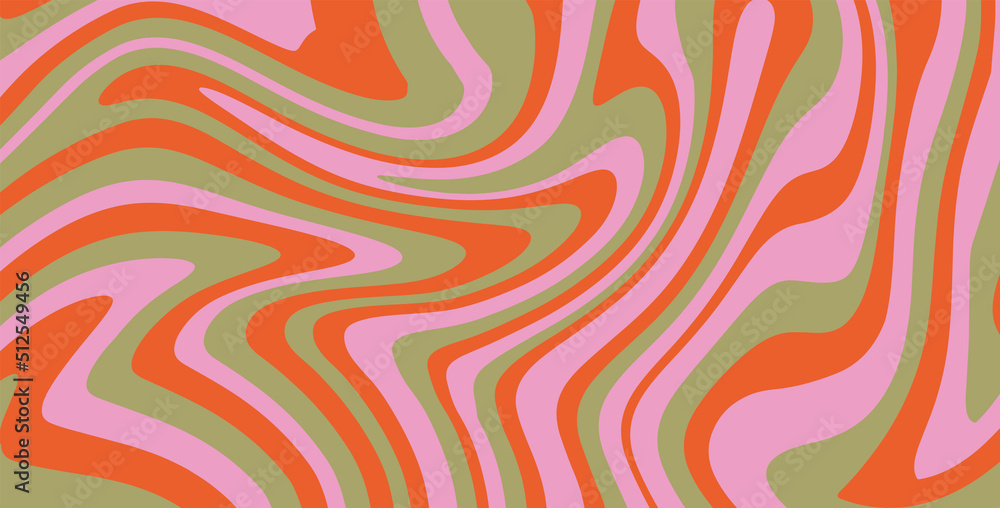 Wavy Swirl Groovy Pattern. Seventies Style, Hippie Background ... Wavy Swirl Groovy Pattern. Seventies Style, Hippie Background ...