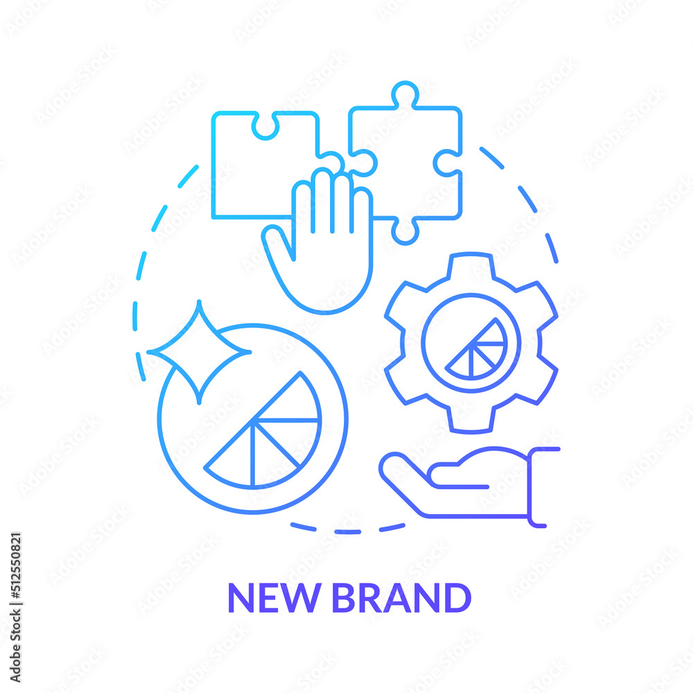 New brand blue gradient concept icon. Create and build company. Brand ...