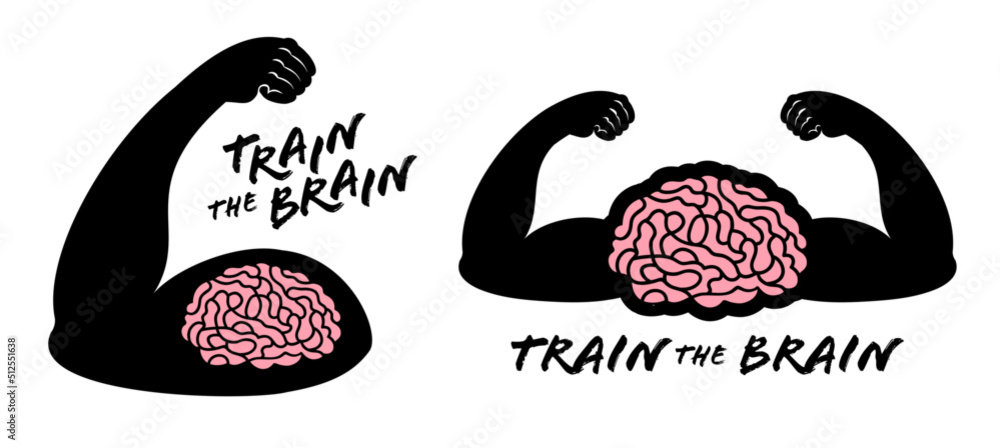 Train the Brain slogan with illustration, for health prevention related ...