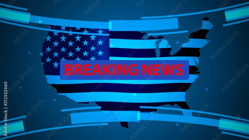 Breaking News, Transmitting News, media and technology blue color ...