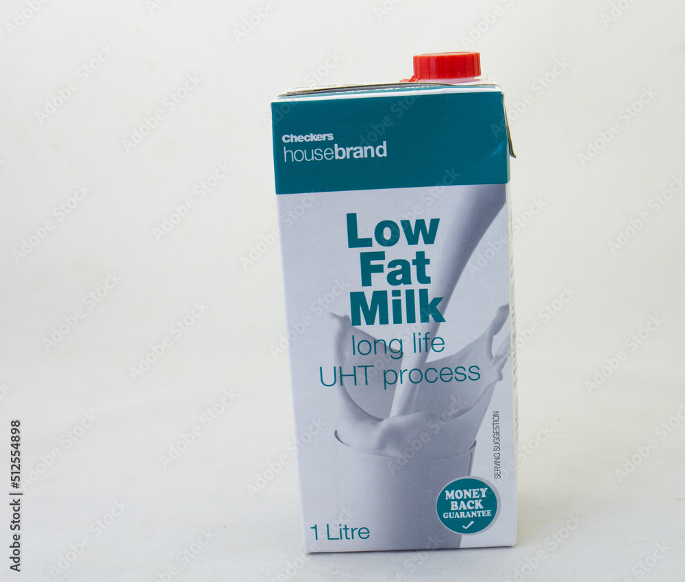 Johannesburg, South Africa - a carton of Checkers housebrand low fat ...