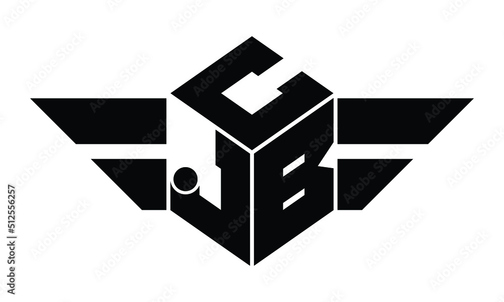 CJB three letter gaming logo in polygon cube shape logo design vector ...