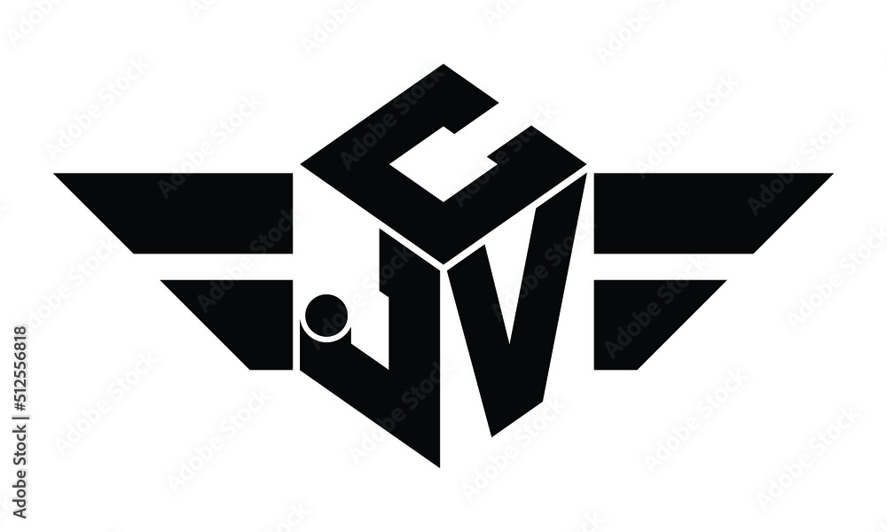 CJV three letter gaming logo in polygon cube shape logo design vector ...