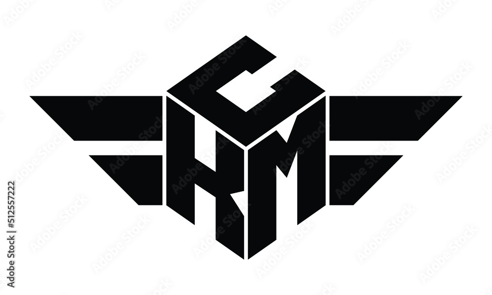 CKM three letter gaming logo in polygon cube shape logo design vector ...