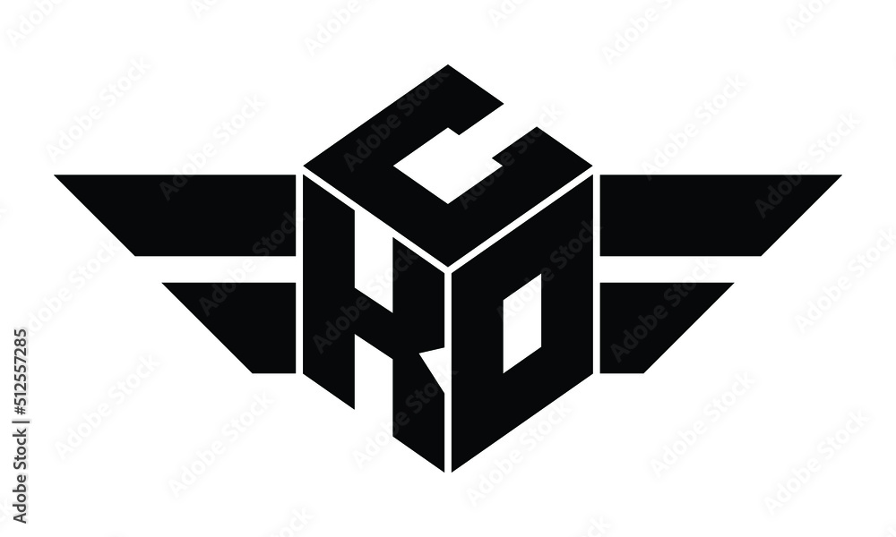 CKO three letter gaming logo in polygon cube shape logo design vector ...