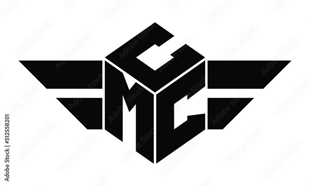 CMC three letter gaming logo in polygon cube shape logo design vector ...