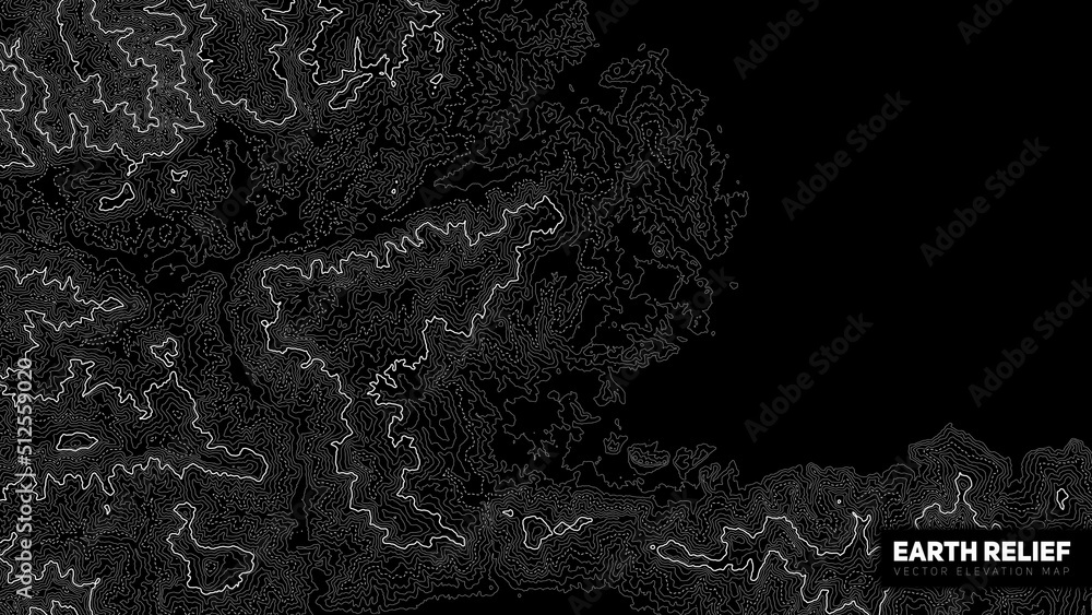 Vector Abstract Earth Relief Map Generated Conceptual Elevation Map Stock Vector Adobe Stock