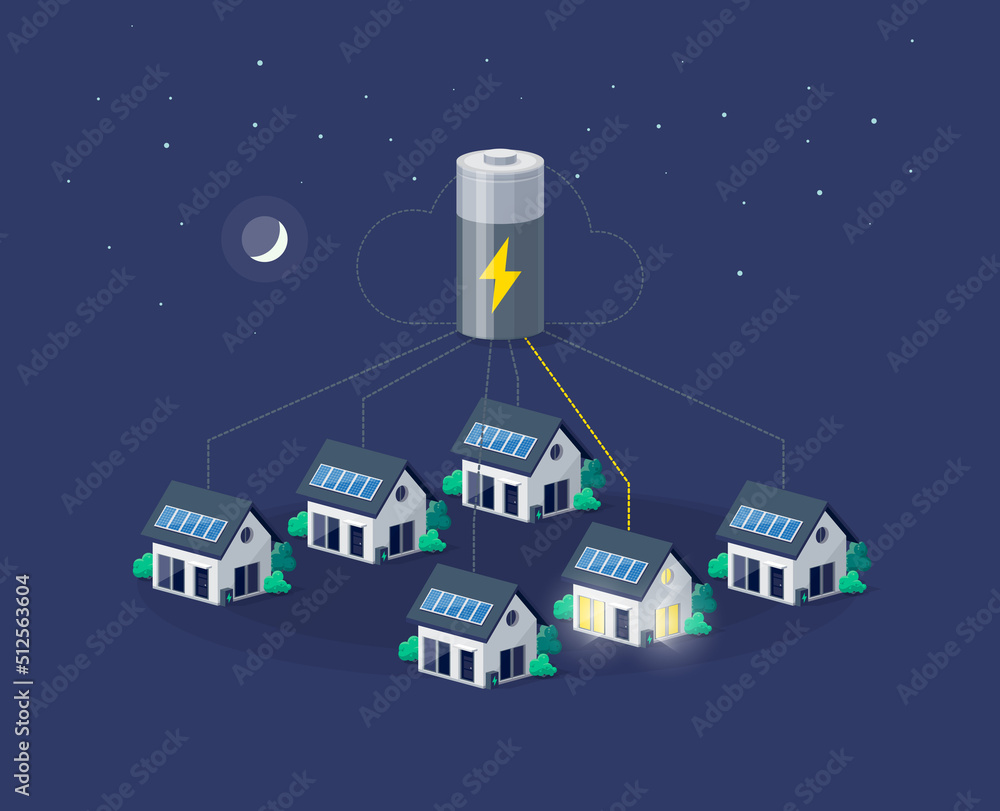 Poster Virtual power plant battery energy storage powering homes at ...