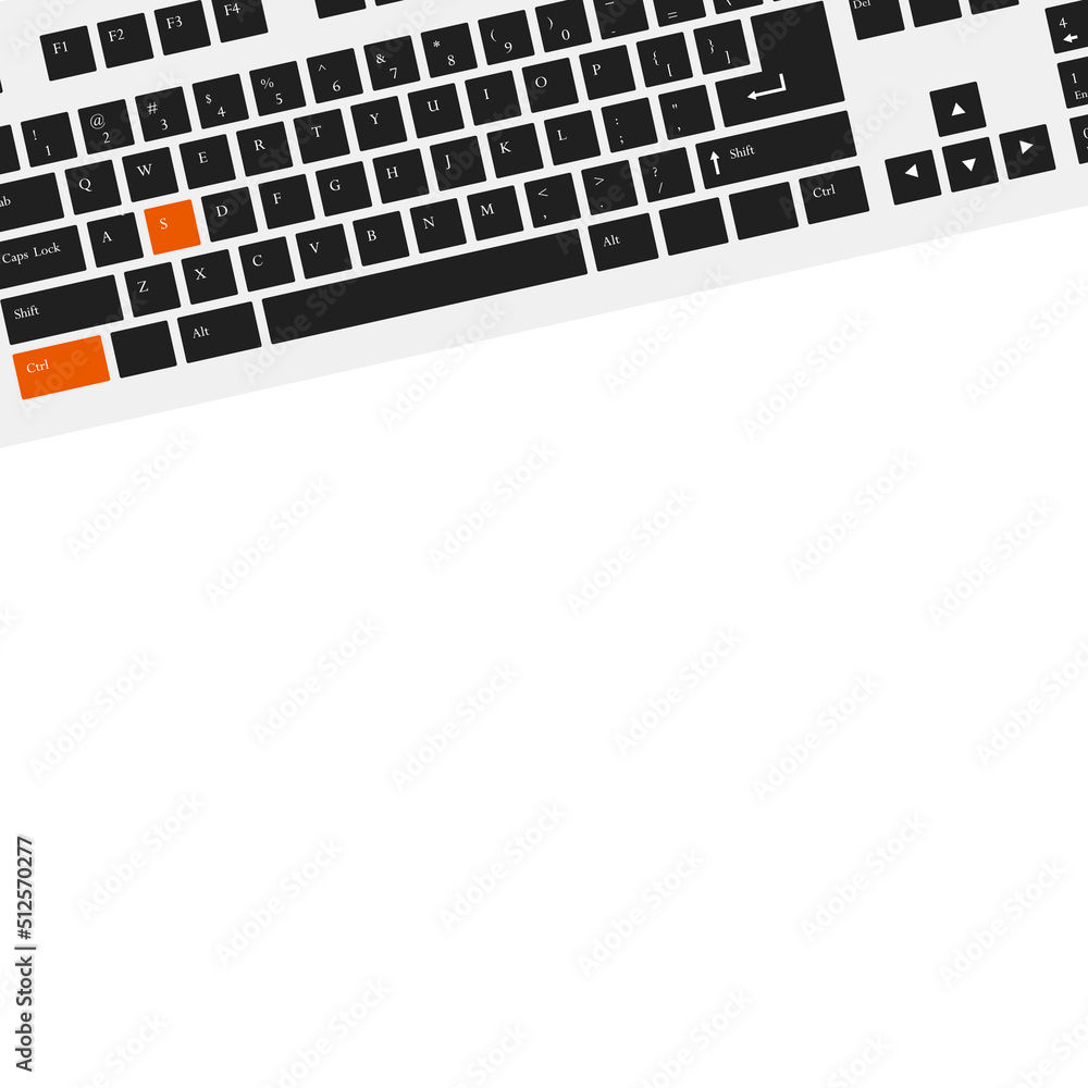 Ctrl And S Keyboard Shortcut Vector Illustration Save File Shortcut