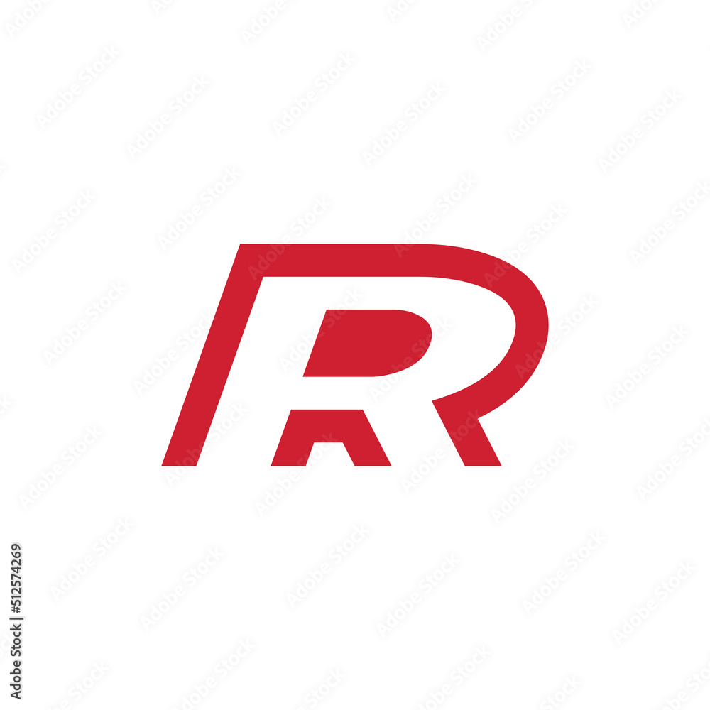 letter R red color logo design isolated on white background. Stock ...