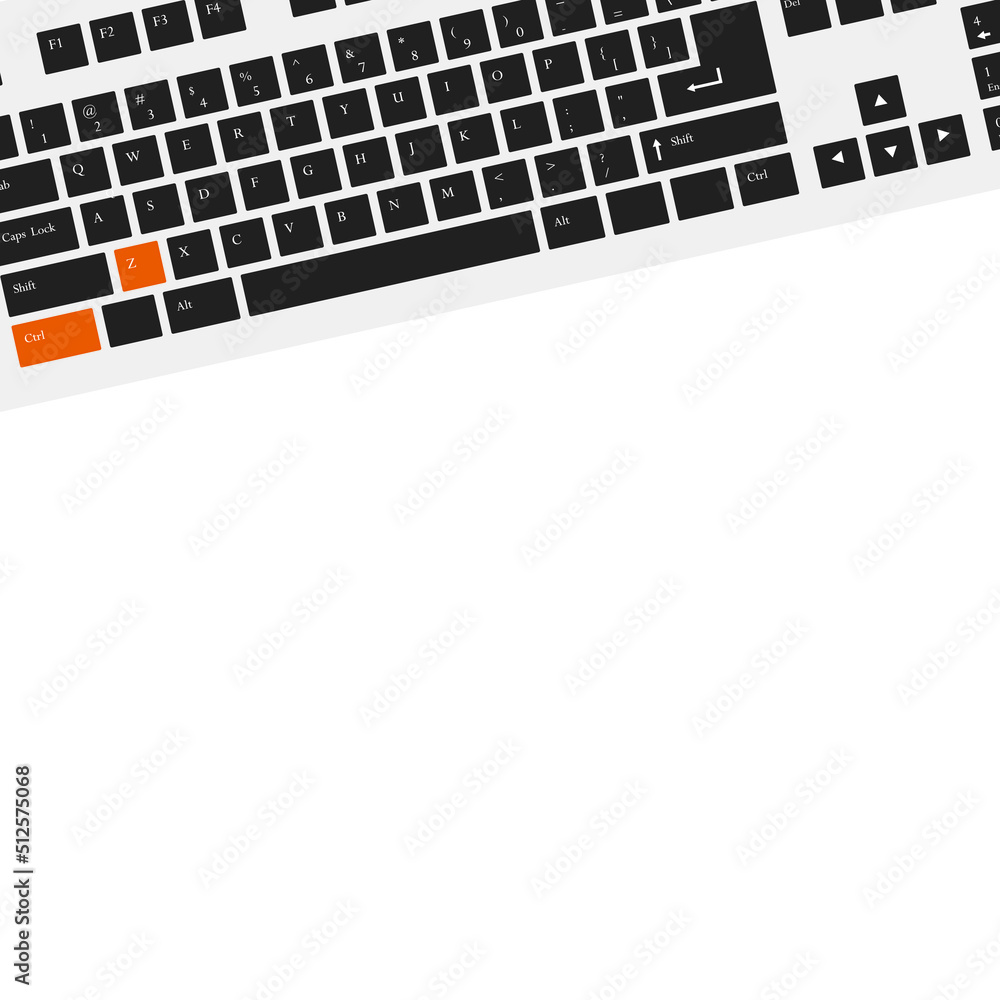 Ctrl And Z Keyboard Shortcut Vector Illustration Undo Text Shortcut 