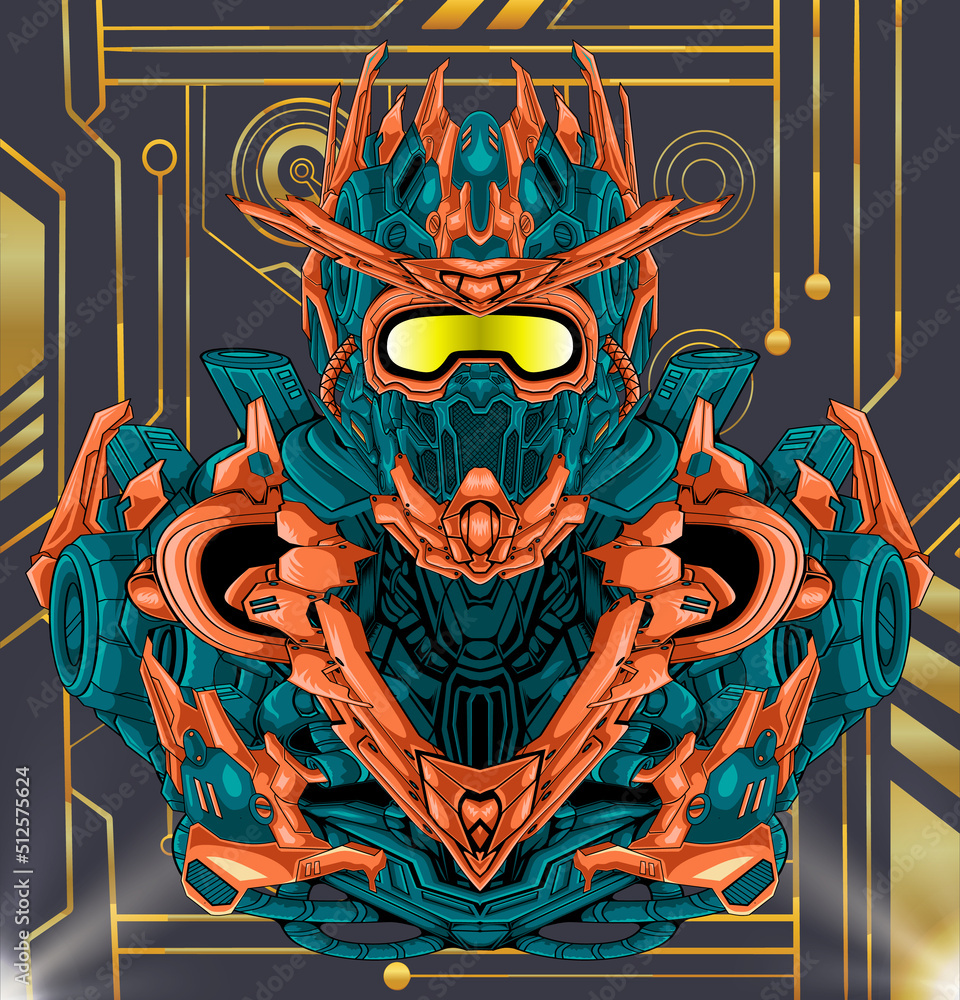 Mechanical robot vector illustration premium vector Stock Vector ...