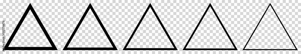 Triangle icons with different width. Traffic sign. Vector illustration ...