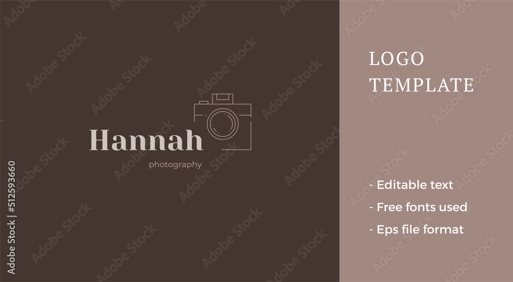 Minimalist retro photo video camera brand identification place for text ...