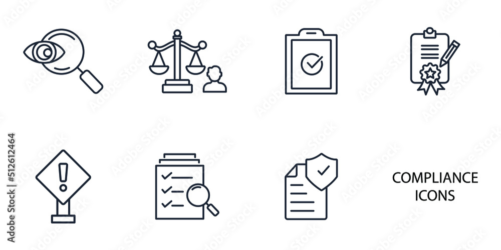 compliance icons set . compliance pack symbol vector elements for ...