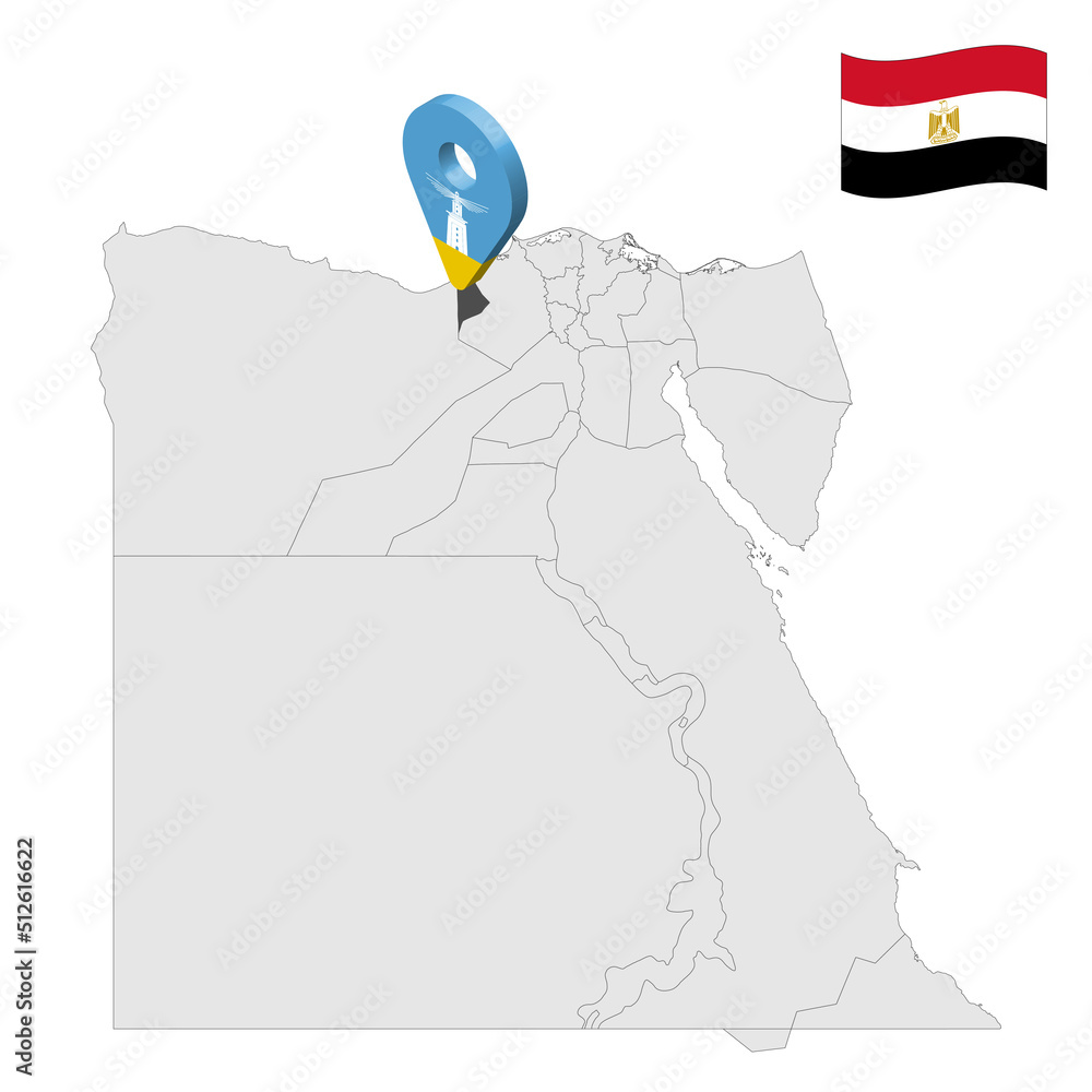 Location Alexandria Governorate on map Egypt. 3d location sign similar ...
