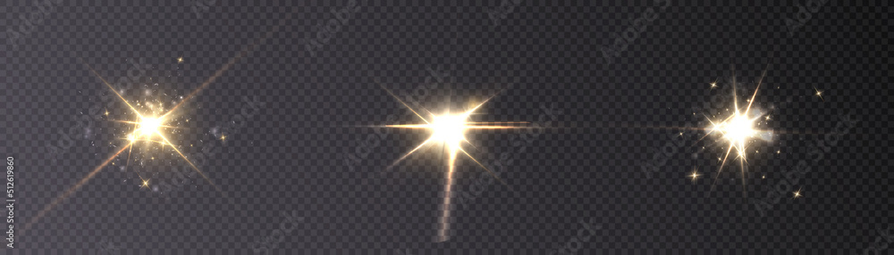 Light gold star png. Light sunshine. Light burst of bright light effect ...