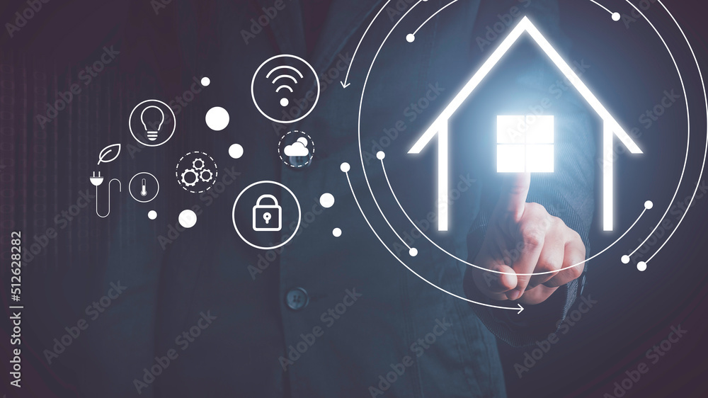Smart home technology concept interface of smart home automation ...