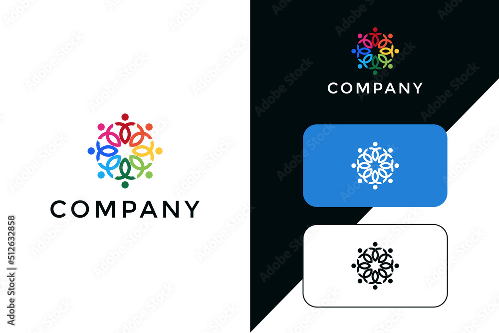 Cooperation logo design. Logo designs for work teams, communities ...