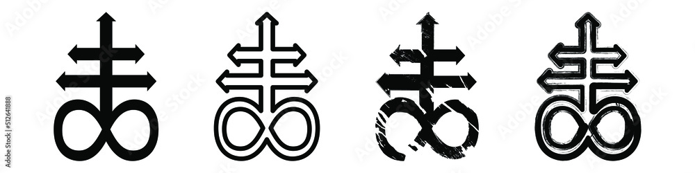 Leviathan cross, the alchemical symbol of sulfur or satanism. T-shirt ...