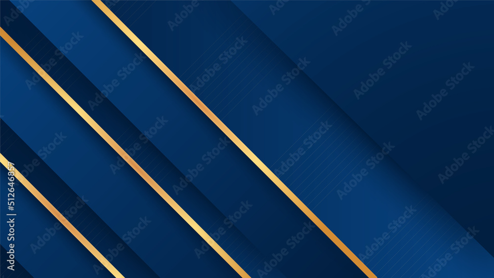Abstract blue background with gold stripes Stock Vector | Adobe Stock